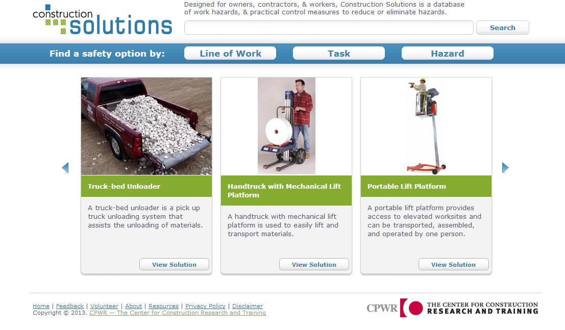 CPWR Construction Solutions Database (Completed - 2009-2014)