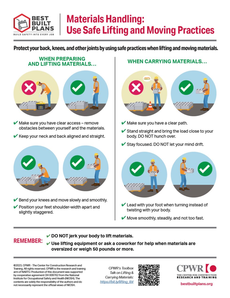 CPWR Materials Handling Infographics