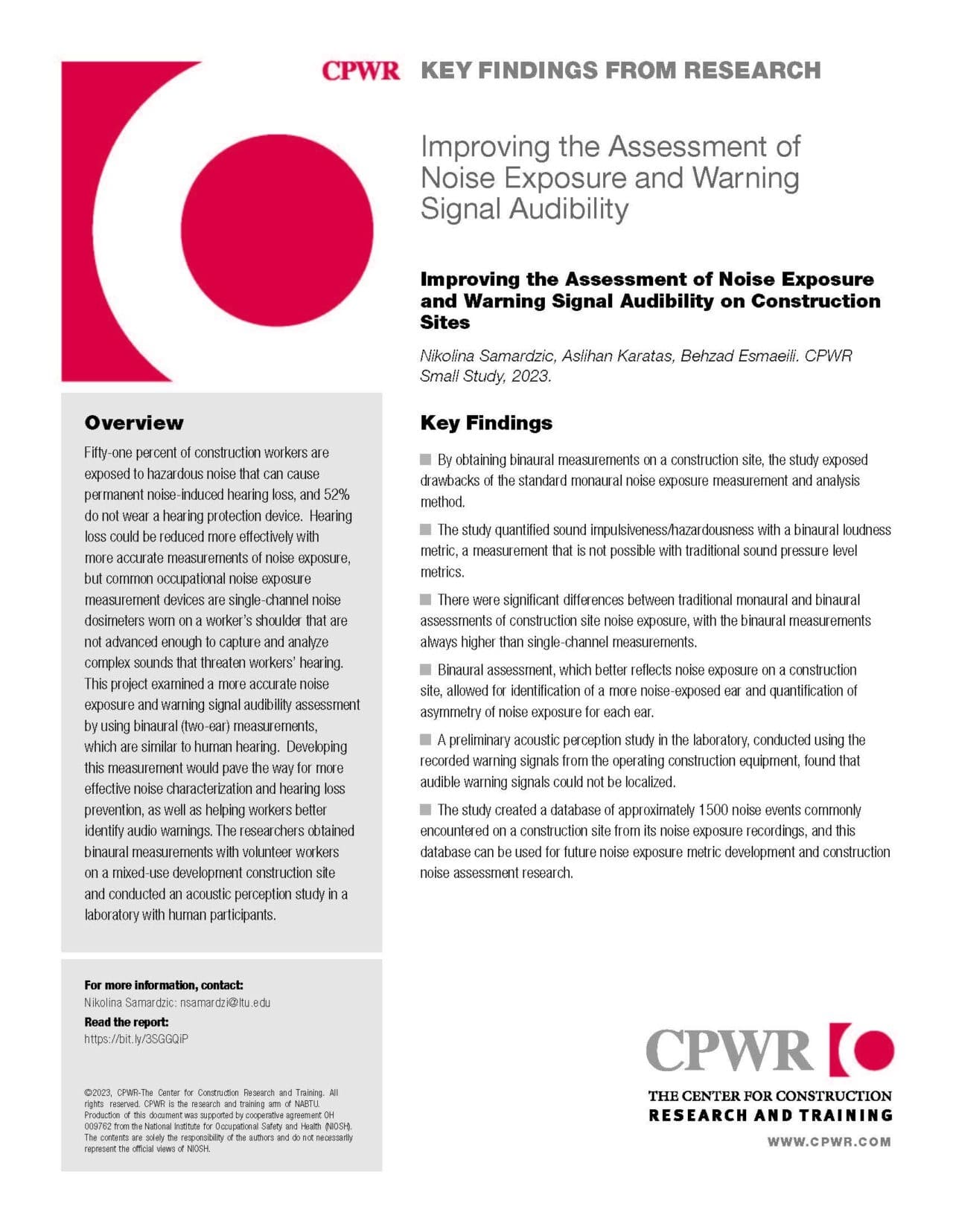 CPWR | Key Findings from Research